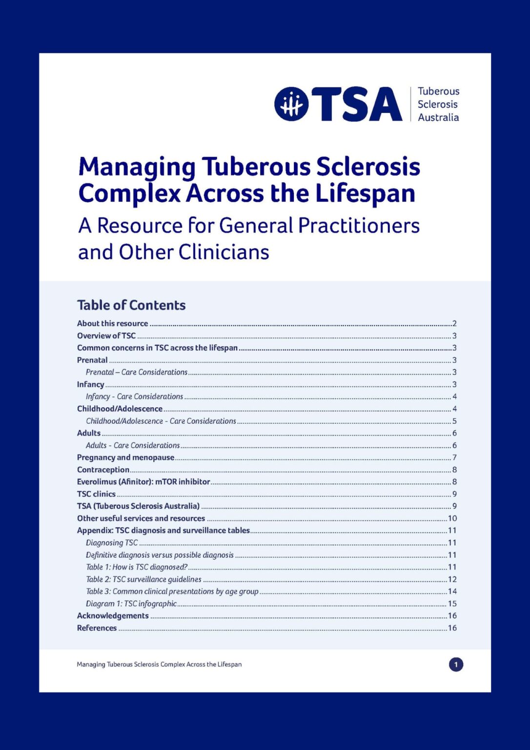 Managing Tuberous Sclerosis Complex Across the Lifespan: A Resource for General Practitioners ...
